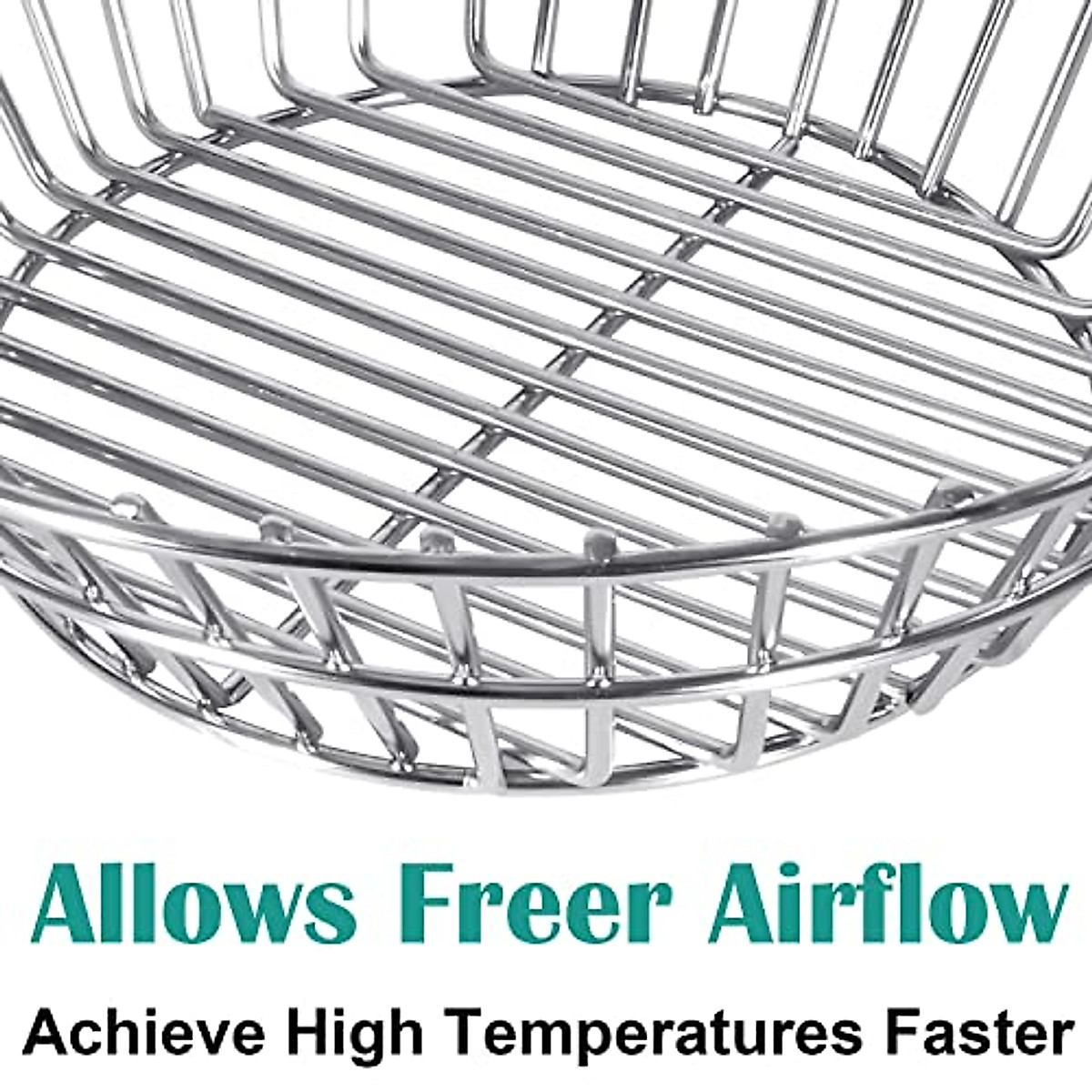 Charcoal Ash Basket for Large Big Green Egg Grill, Kamado Classic, Pit Boss, Louisiana Grills, Primo Kamado Grill and Large Grill Dome, Heavy Duty Stainless Steel