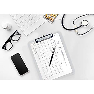 Clear Plastic Clipboards, 12 Pack, Durable, 12.5 x 9 Inch, Low Profile Clip, by Better Office Products, Translucent Clear, Set of 12