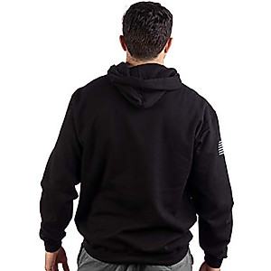 Ann Arbor T-shirt Co. ARMY PT Style Hoodie | U.S. Military Training Workout Fleece Hoody Sweatshirt-(Hood,S) Black