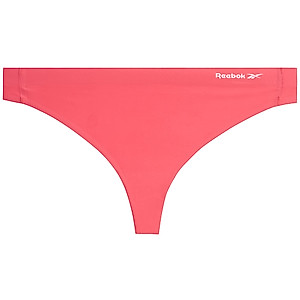 Reebok Women's Thong Underwear - 4 Pack or 8 Pack Breathable Stretch Performance Sexy Seamless Thong Panties for Women (S-XL), Size Small, Coral Paradise/Lotus/Sharkskin/Black-4pk