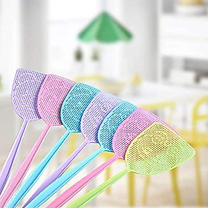 Fly Swatter, 4 Pack Long Plastic Fly Swat Set Heavy Duty with Flexible Strong Handle Assorted Colors Multi Pack Fly Swatters