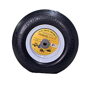 2 New HORSESHOE 11x4.00-5 Flat-Free Smooth Tires w/Steel Rim for Zero Turn Lawn Mower Garden Tractor - Hub length 3"-7" with 1/2" or 1" Bore 114005 T161