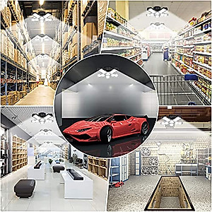 AXUAN 160W LED Garage Light 2 Pack, 16000LM Garage Light with 6 LED Garage Ceiling Lights Panels, Deformable LED Shop Light LED Glow Light for Garage, Basement, Workshop