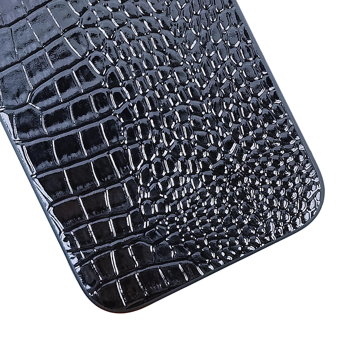DMaos for iPhone 15 Pro Case for Women, Crocodile Synthetic Patent Leather Cover, Classic Fashion for iPhone15 Pro 2023 6.1 Inch - Black