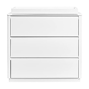 babyletto Bento 3-Drawer Changer Dresser with Removable Changing Tray in White, Greenguard Gold Certified