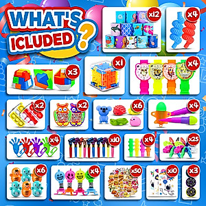 Olganicor 300 PCS Party Favors for Kids, Fidget Toys Bulk, Treasure Box Toys for Classroom Prizes for Kids Goodie Bag Stuffer Birthday Party Carnival Prizes, Pinata Filler Stuffers