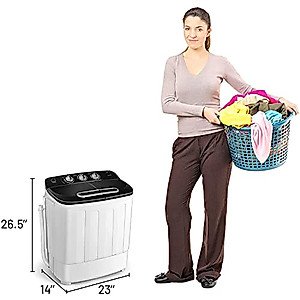 MamaHome DF-X3608-Black Mini Washing Machine, XPB36-1208-Black, Black