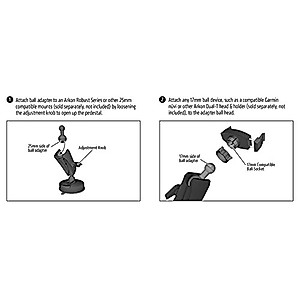 ARKON 25mm Ball to 17mm Ball Adapter - Black - SP25MM17