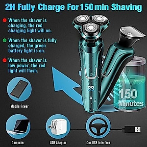 Electric Razor for Men, 2023 Men’s Electric Shavers Rotary LED Display/Waterproof/Rechargeable, Electric Shaver for Men Cordless Floating Head Replaceable Blades Portable Travel Razor Idea Gift