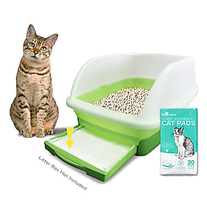 Peritas Cat Pads | Generic Refill for Breeze Tidy Cat Litter System | Cat Liner Pads for Litter Box | Quick-Dry, Super Absorbent, Leak Proof | 16.9"x11.4" (Original, 20 Count)