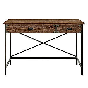 FirsTime & Co. Brown Wilshire Desk, Writing Desk, Compact Computer or Laptop Desk for Home Office, Wood and Metal, Farmhouse, 47.25 x 19.5 x 30 inches