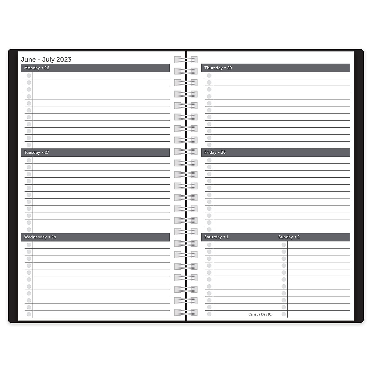 Office Depot® Brand Stellar Academic Weekly/Monthly Planner, 5-1/2" x 8-1/2", Black, July 2023 to June 2024