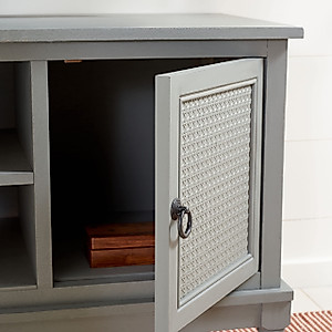 SAFAVIEH Home Collection Haines Distressed Grey 2-Door 1-Shelf Entertainment Stand up to 55" Flatscreen TV Media Unit