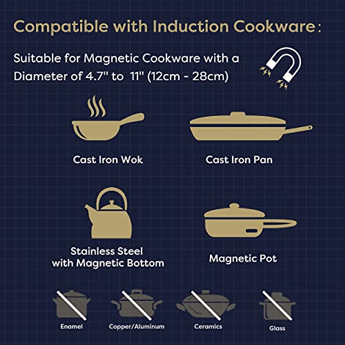CIARRA CATIH1 1800W Portable Induction Cooktop, Ultra Slim Single Electric Countertop Burner with Sensor Touch and Digital timer ETL Approved
