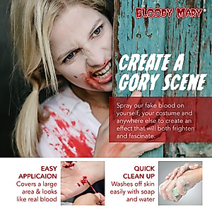 Bloody Mary Fake Blood Makeup Spray - 0.25oz - for Theater and Costume or Halloween Zombie, Vampire and Monster Dress Up