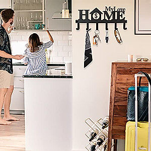 Key Holder for Wall Decorative Metal Key Rack, Simple and Creative Key Hooks, 13x5.7in is Very Suitable for Entrance Kitchen Hallway Office Key Hanger