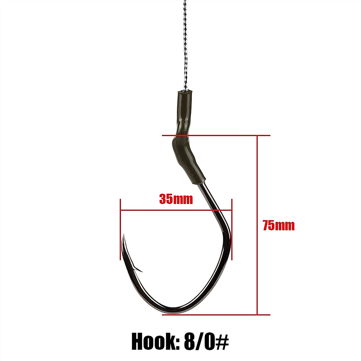 GRFIT Fishing Pliers 2 Pcs Fishing Hook Catfish Rig 8/0# High Carbon Steel Barbed Sharp Catfish Hook Wide Gap Fishing Accessories Fishing Tackle Fishing Quick Knot Tool