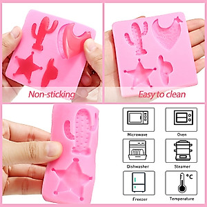 Set of 8 Bull Head Silicone Molds Feather Arrow Boot Horseshoe Hoof Fondant Mold Chocolate Shoe Mold Fondant and Gum Paste Molds Cupcake Cake Topper Decoration for Baking DIY Crafts (Cute Style)