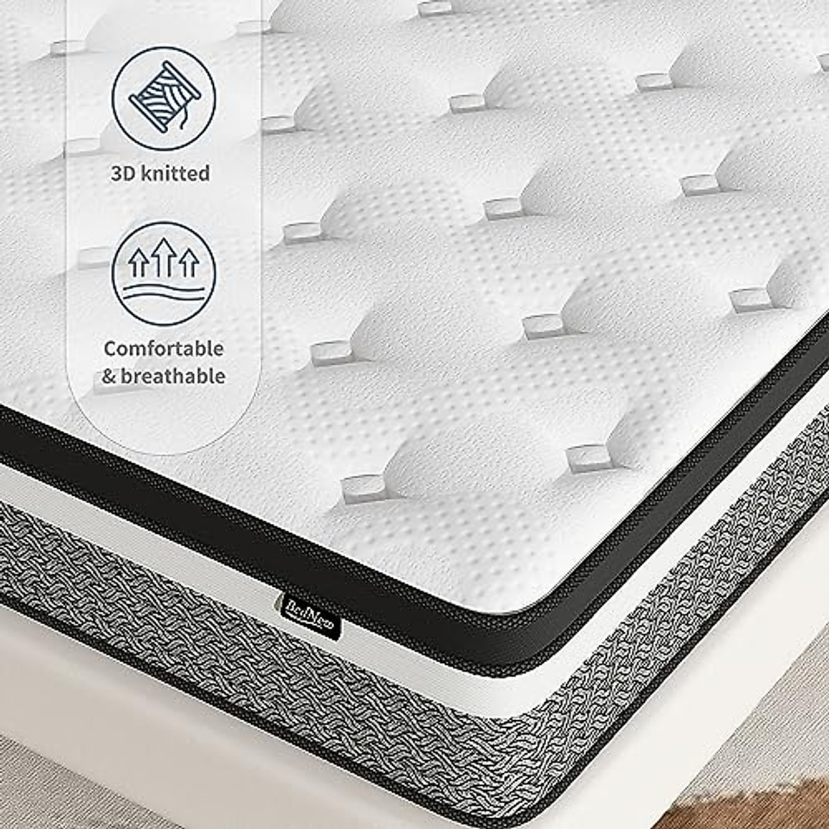 Bednew Full Mattress, 14 Inch Pocket Spring Hybrid Mattress in a Box, Individually Wrapped Coils for Motion Isolation, Medium Firm Mattress CertiPUR-US Certified…