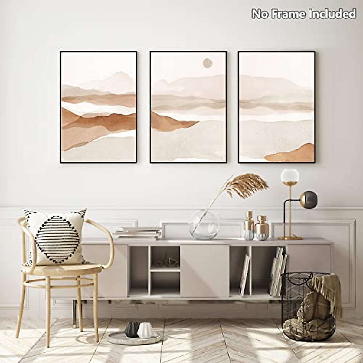 FEOFTIE Boho Art Wall Decor Beige Wall Art Print Boho Pictures Neutral Wall Art Minimalist Decor Boho Wall Decor Pictures Neutral Canvas Wall Art Boho Wall Prints 16x24 Inch Set of 3 Unframed