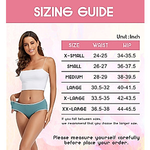 dorcastimo Women's Cotton Stretch Underwear Mid Rise Full Coverage Panties MultiPack Regular & Plus Size(X-Small, Black/Mixed Blood/Purple/Blue/Pink/White)