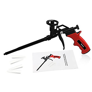 Foam Gun, Preciva Professional Foaming Gun Heavy Duty PU Expanding Foam Gun Spray Application Applicator Caulking Gun (Red)