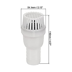uxcell Foot Valve, G1 Thread Filter Strainer Check Valve for Home Garden Water Well Pump Pool, PVC, White