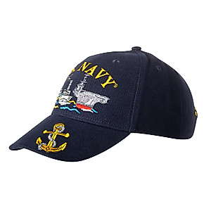 United States Navy USN Ship Fleet by Sea, Air and Land Embroidered Cap Hat - Adjustable Blue