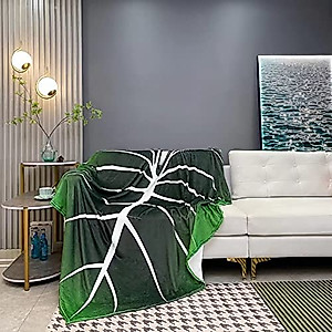 Dyto Leaf Blanket Green Plant Throw Blankets Wrapping Towel Realistic Decorative Floral Blankets for Sofa Bed Beach Towel let Throw, 60x80in