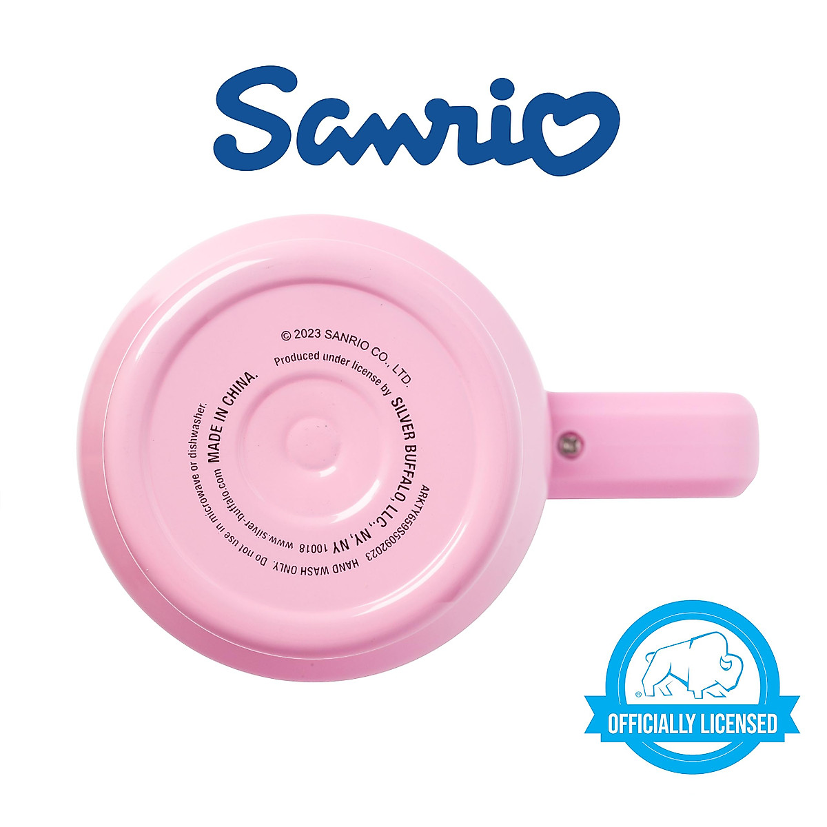 Silver Buffalo Sanrio Hello Kitty Waving Stainless Steel Tumbler with Handle and Straw, Fits in Standard Cup Holder, 40 Ounces