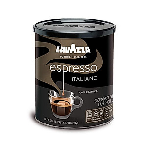 Lavazza Espresso Italiano Ground Coffee Blend, Medium Roast (2 Packs of 6 + 4 Cans)