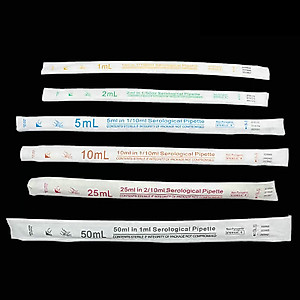 10ml Serological Pipette - Orange Striped, Individually Wrapped(Case of 50)
