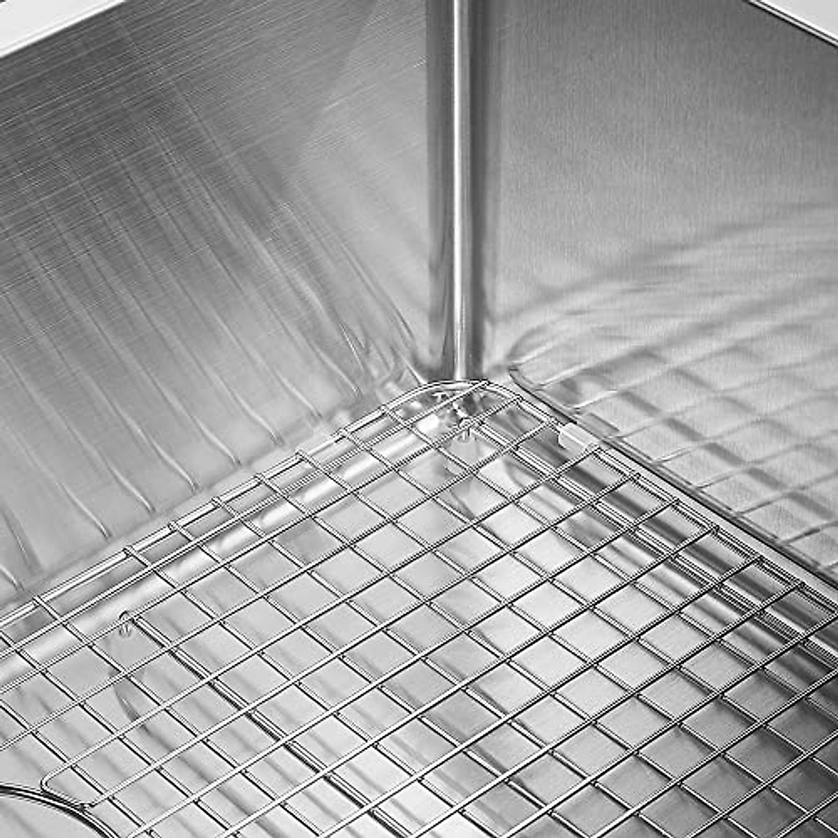 CIPOTAL 25.5 in. x 13.5 in. Rear Drain Sink Grid with Supersoft Silicone Feet in 304 Grade Stainless Steel