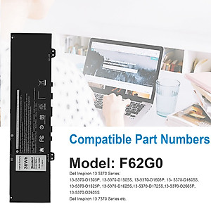 Fancy Buying 39DY5 F62G0 Battery for Dell Inspiron 13 7000 i7373 7373 7386 2-in-1 7370 7380 5370 P83G P87G P91G P83G001 P83G002 P87G001 P91G001 039DY5 39DY5 0F62G0 RPJC3 0RPJC3 F62GO Vostro 13 5370
