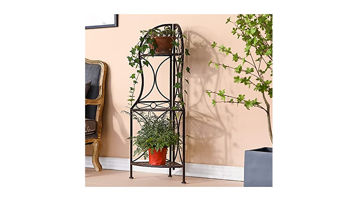 XAONIEN 3 Tier Metal Corner Shelf - Stylish & Space-Saving