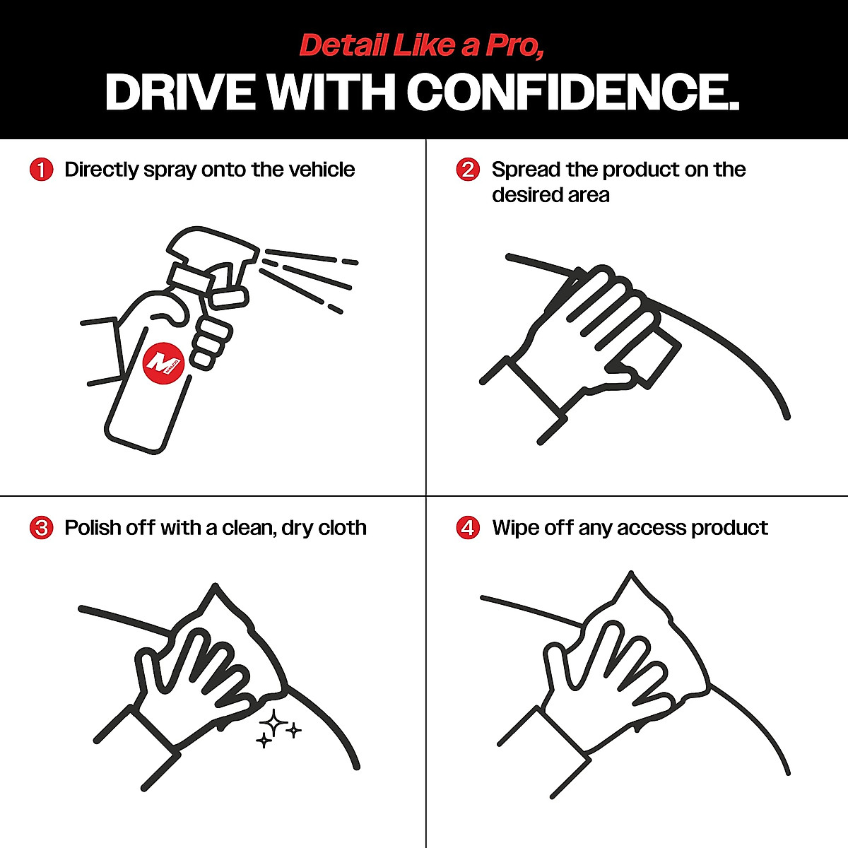 Malco Showroom Shine Spray Car Wax – Best Car Wax Spray for Professional Finish / Easy to Use Instant Detailer Spray / Cleans and Waxes Painted Surfaces, Metal and Glass / 1 Gallon (110401)