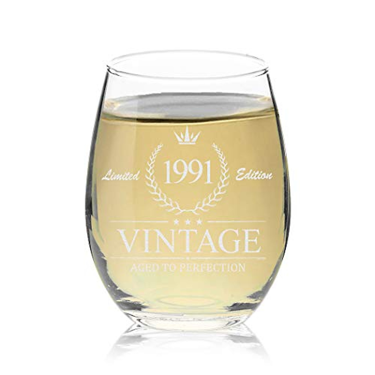 Veracco Vintage 1991 Limited Adition Stemless Wine Glass 30th Birthday Gift For Him Her Thirty and Fabulous