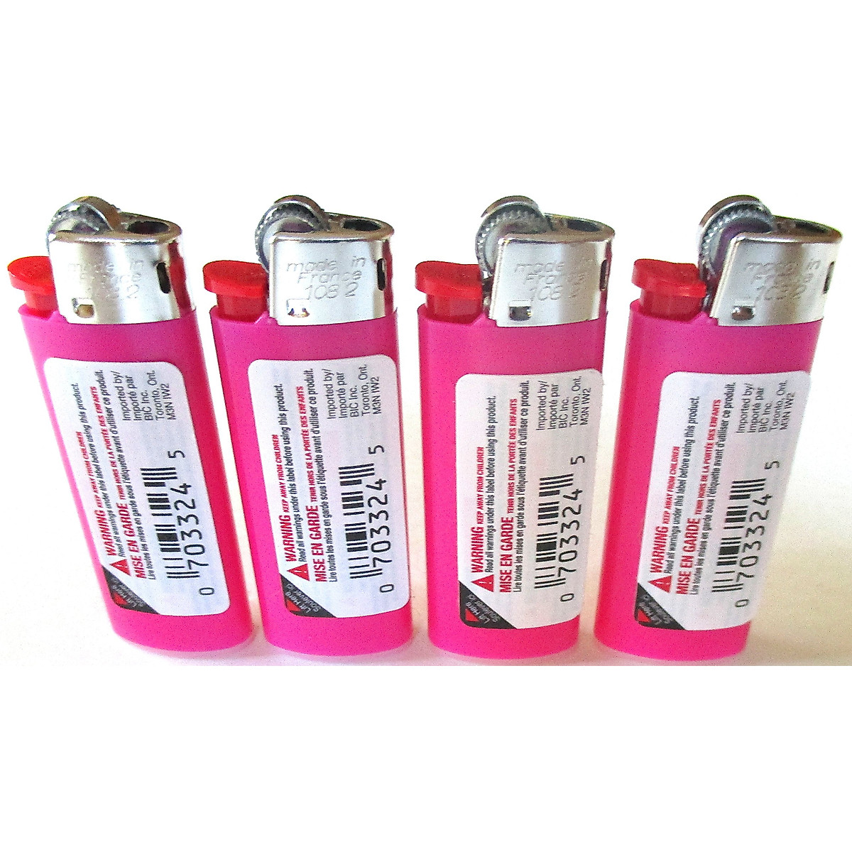 Bic Mini Hot Pink Lighters Lot of 4