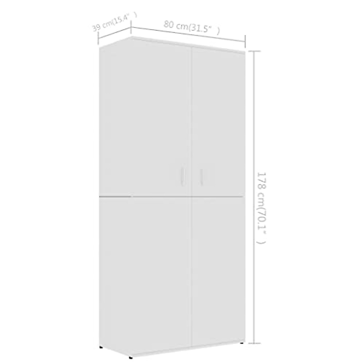 HOMIUSE Shoe Cabinet Storage File Rack Organizer for Filing Kitchen Bathroom Toilet Pantry Corner Home Holder Shelf Outdoor Indoor Wall Garage Lock White 31.5"x15.4"x70.1" Chipboard