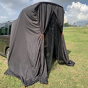 SUV Tailgate Shelter Tent Privacy Shelter Waterproof Black Portable Changing Room for Biking Toilet Shower Sleeping Beach Swimming L:W:H:4.9ft:4.9ft:7.5ft 6pcs Tent Pegs to fix