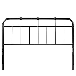 Modway Alessia Modern Farmhouse Metal King Headboard in Black
