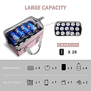 Lunch Box for Men, Insulated Lunch Bag Women, Personalized Reusable Lunch Tote Bag for Office Work, Leak-proof Adult Lunchbox Container Cooler Sack Handbag Case (Pink)