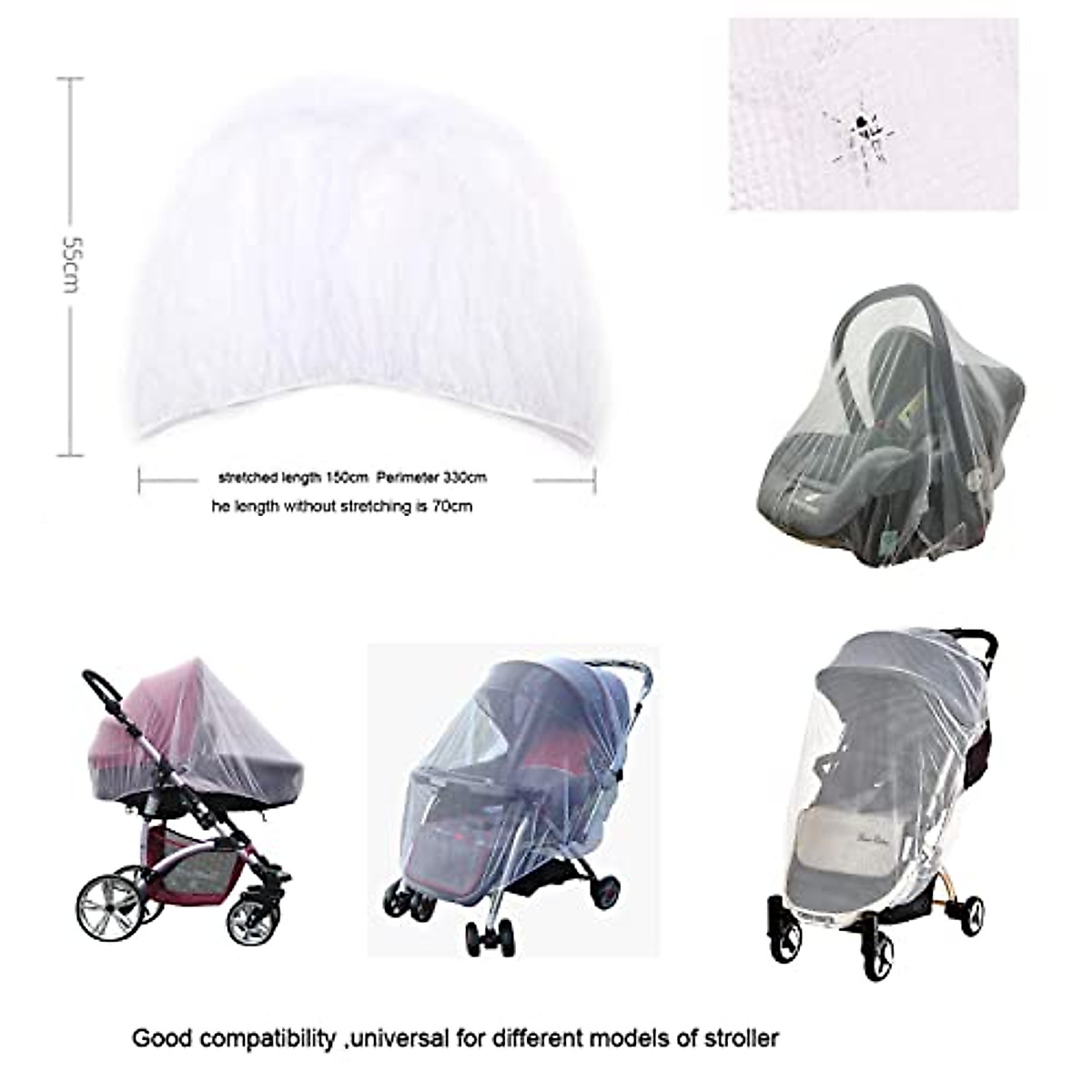 Baby Stroller Rain Cover with Mosquito Net Universal Stroller Cover Plastic Wind Weather Shield EVA Baby Travel Stroller Accessories