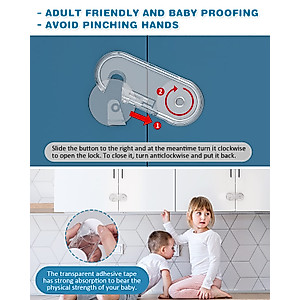 Child Safety Cabinet Locks, Baby Proofing Locks for Cabinets, 10 Pack DUOSI No Screws and Magnets Refrigerators Locks Child Proofing Baby Locks for Kitchen Cabinets and French Door Fridges