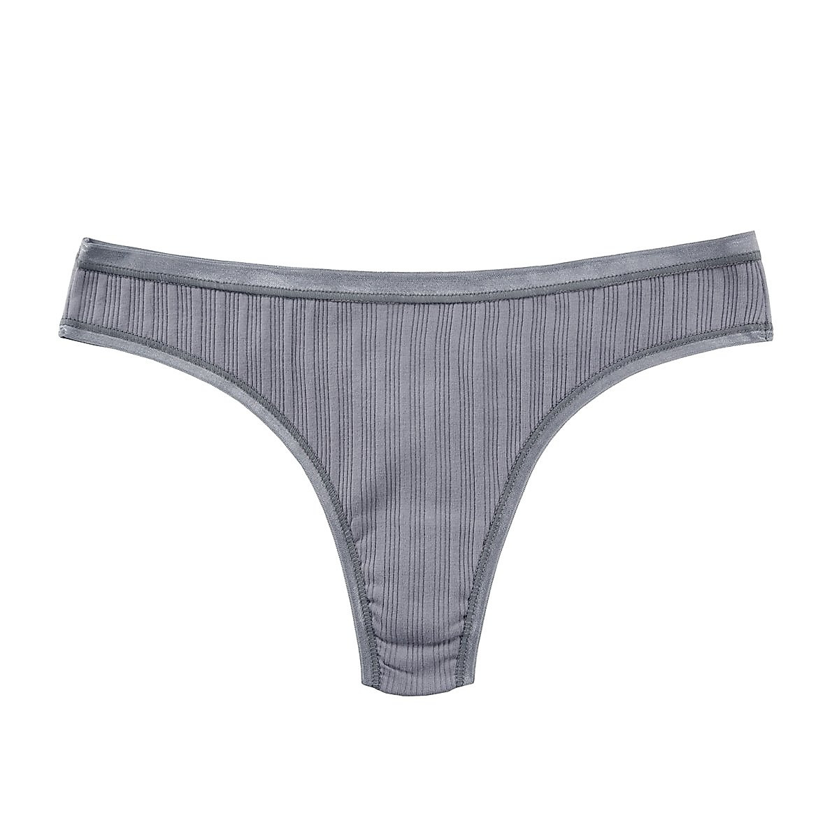 KNITLORD 6 Pack Women's Thongs Underwear Cotton Breathable Panties Hipster Bikini (L)