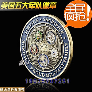 Five U S Army Insignia Gold Coin American Eagle Navy Army Air Force Marine Corps Commemorative Coin Coin