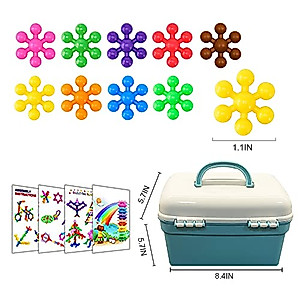 MYMUHUAN 400 Pieces Building Blocks Kids Stem Toys, Montessori Toys for 3 Year Old, Building Blocks for Toddlers, Flower Building Toy Set, Educational Building Toys Discs Interlocking for Preschool