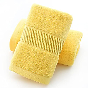 Pidada Hand Towels Set of 2 100% Cotton Absorbent Soft Towel for Bathroom 13.8 x 29.5 Inch (Yellow)