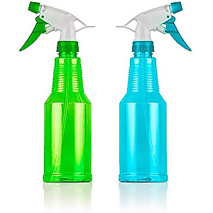 DecorRack Empty Spray Bottle 16 oz, BPA Free- Plastic, Professional Sprayer with Adjustable Nozzle for Cleaning Solutions, Kitchen, Hair, Plants, Leak Proof Fine Clear Mist Bottles (2 Pack)