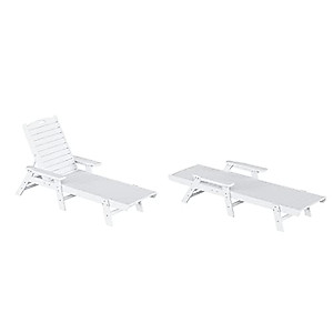 WO Poly Reclining Chaise Lounge (Set of 2), White